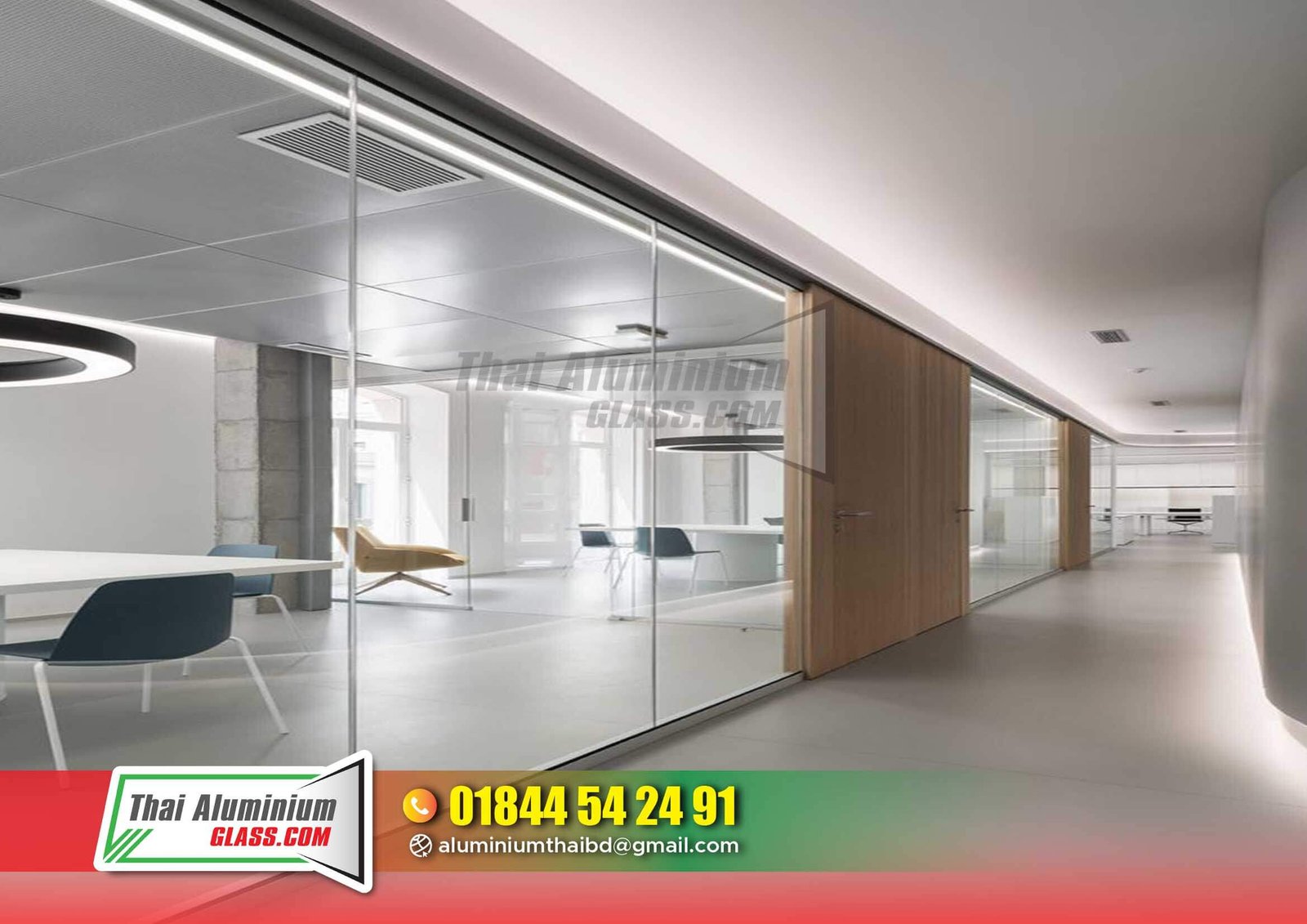 Full-Height Glass Partition